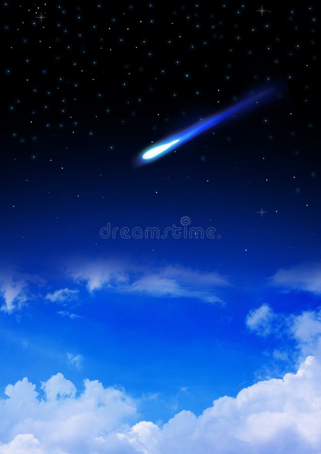De Meteoor Gaat De Aarde` S Atmosfeer in Stock Illustratie ...