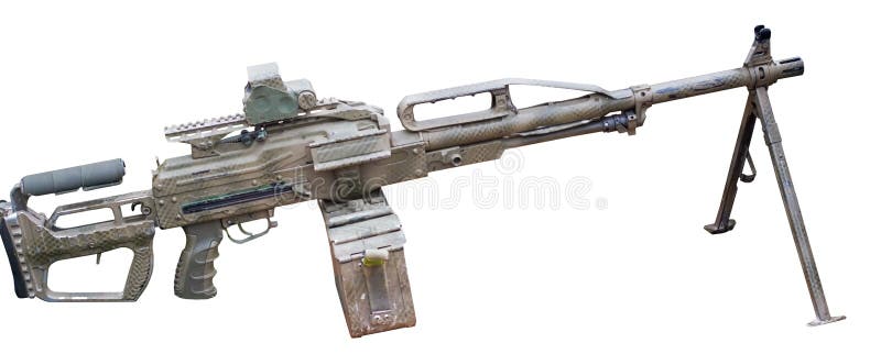 De Metralleta Moderno En Blanco Imagen de archivo - Imagen de guerra ...