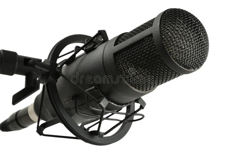 Zwarte Microfoon in De Studio Van De Huisopname Met Pop Schild Op Mic ...
