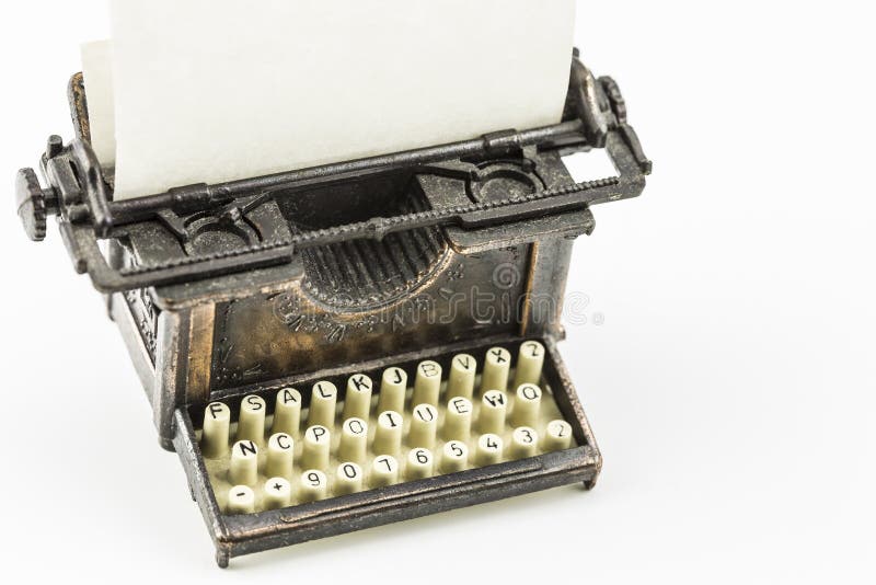 De Miniatuur Van De Bronsschrijfmachine Stock Afbeelding - Image of ...