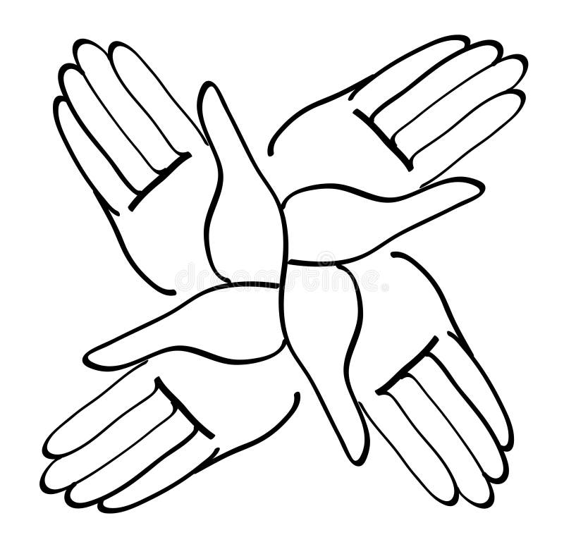 De Minimale Vector Van Het Handen Samen Symbool Vector Illustratie ...
