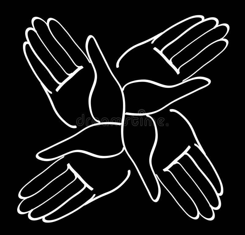 De Minimale Vector Van Het Handen Samen Symbool Vector Illustratie ...