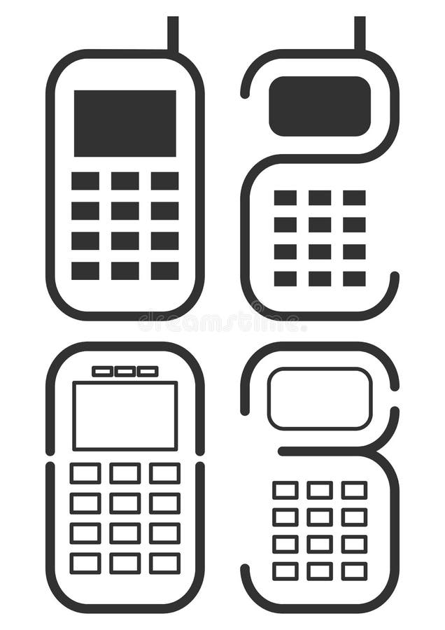 Het Mobiele Pictogram Van De Telefoon Vector Illustratie - Illustration ...