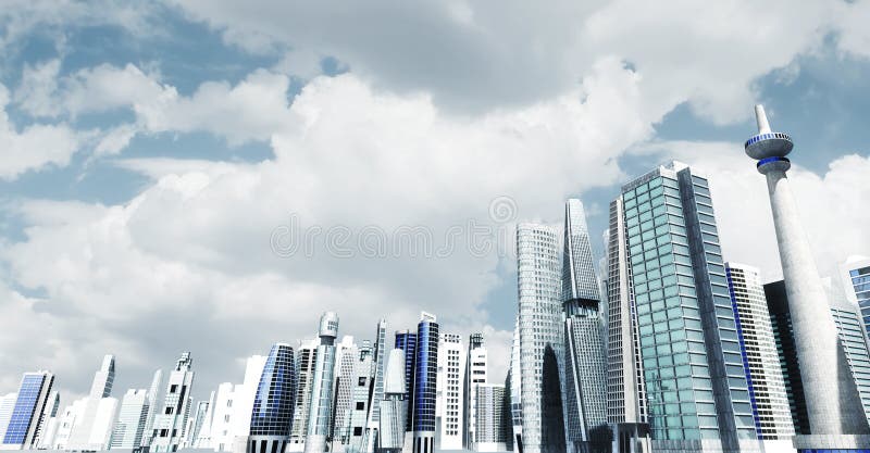 De Moderne Illustratie Van De Stad Stock Illustratie - Illustration of ...