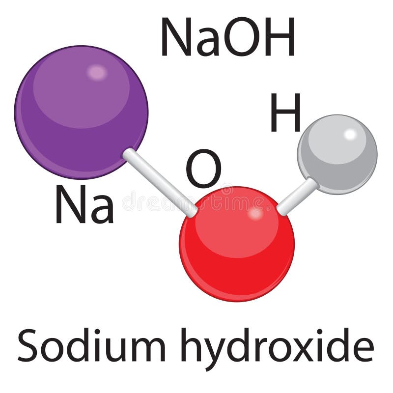 NaOH-de Molecule Van Het Natriumhydroxyde Vector Illustratie ...