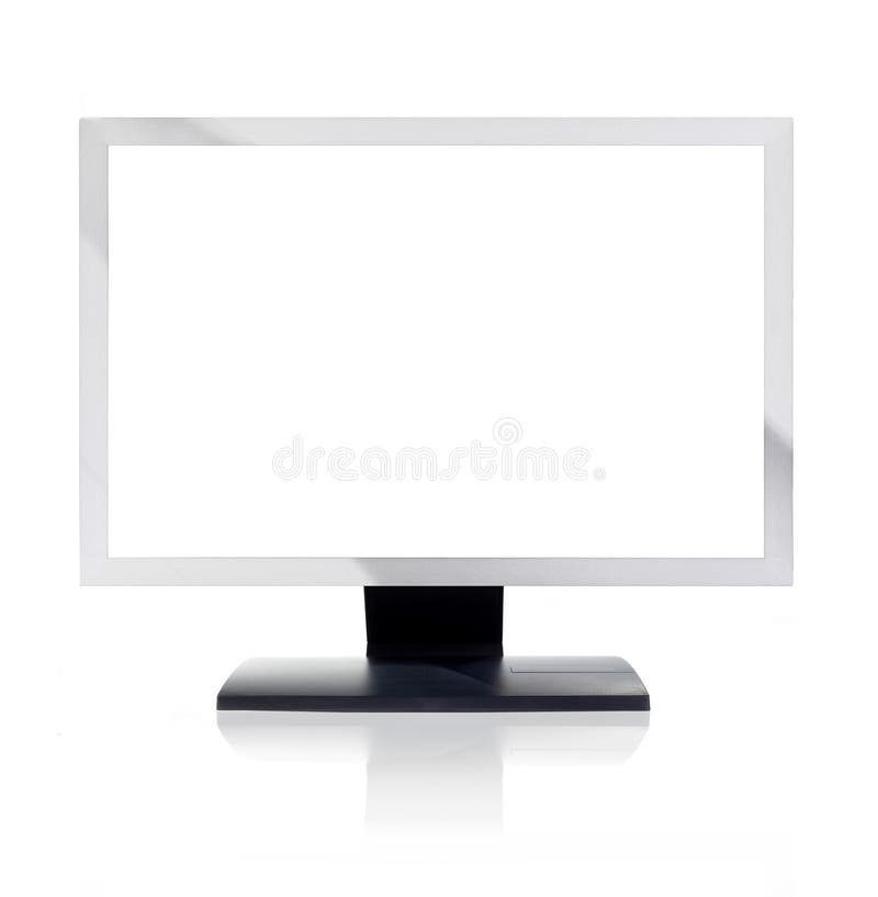 De Monitor Van De Computer Met Het Lege Witte Scherm Stock Illustratie ...