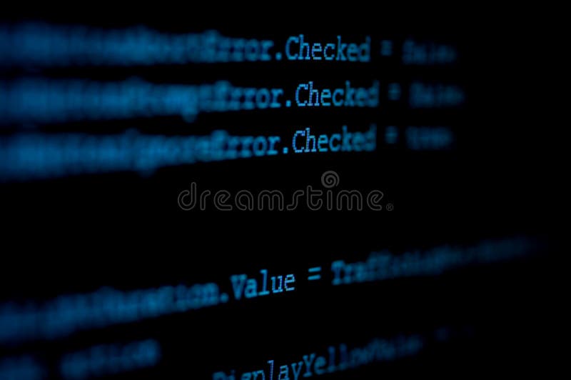 De Monitor Van De Computer Met Programmacode Stock Afbeelding - Image ...