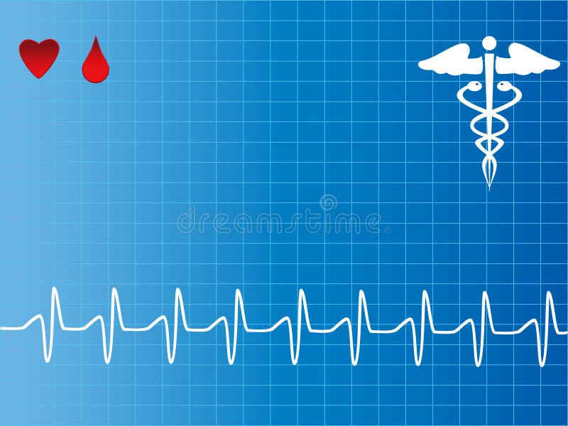 De Monitor Van Het Hart Met Caduceus Vector Illustratie - Illustration ...
