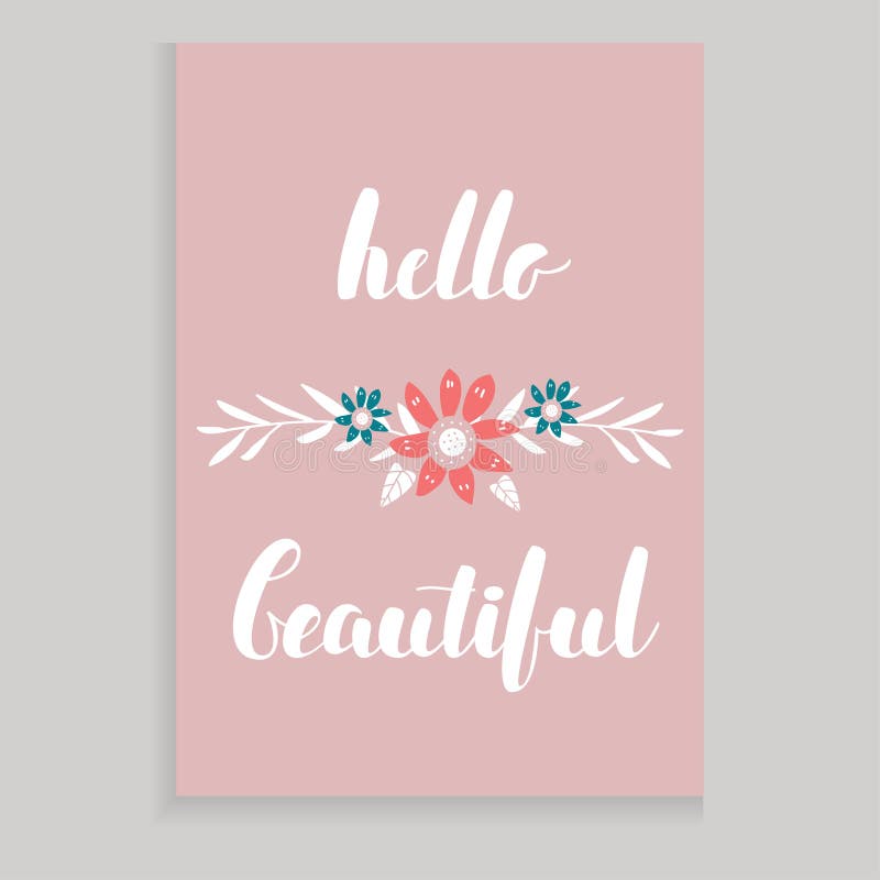 De mooie kaart van Hello vector illustratie. Illustration of versiering ...