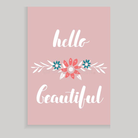 De mooie kaart van Hello vector illustratie. Illustration of versiering ...