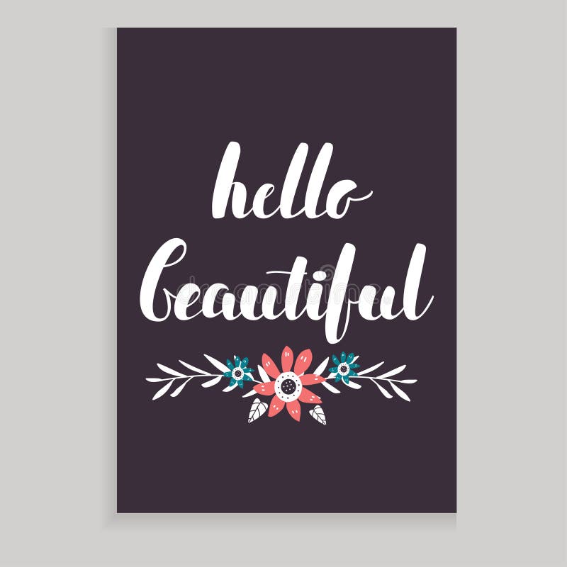 De mooie kaart van Hello stock illustratie. Illustration of vector ...