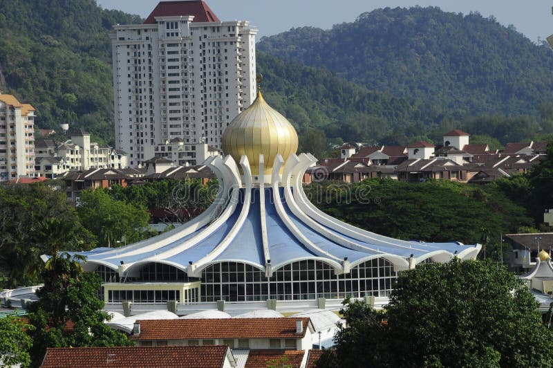 De Moskee Van De Penangstaat in Penang Stock Afbeelding - Image of azië ...