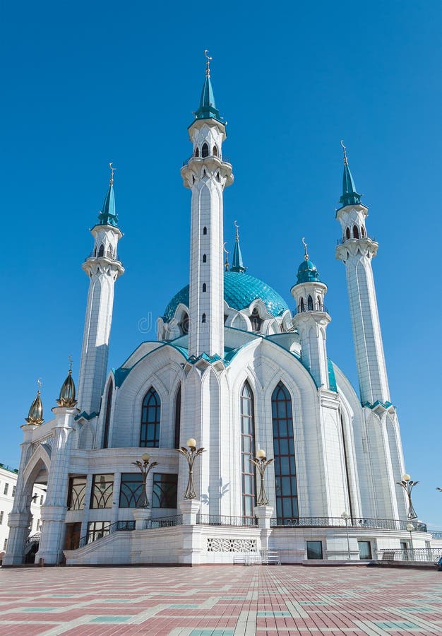 De Moskee Van Kulsharif in Kazan Het Kremlin Bij Zonsondergang. Rusland ...