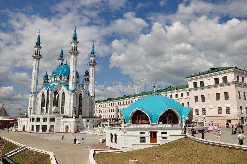De Moskee Van Qolsharif in Kazan Het Kremlin Stock Afbeelding - Image ...