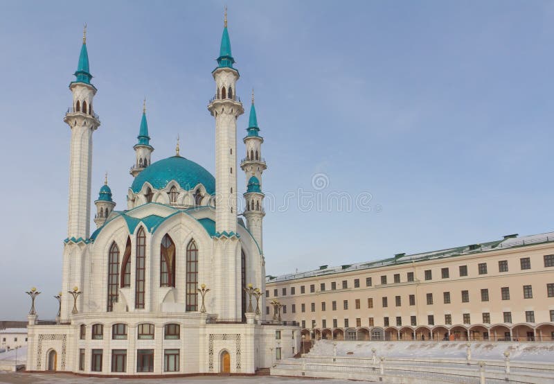 De Moskee Van Qolsharif in Kazan Het Kremlin Stock Foto - Image of ...