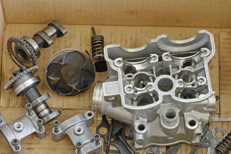 De Motoronderdelen Van De Motorfiets (Bodemmening) Stock Foto ...