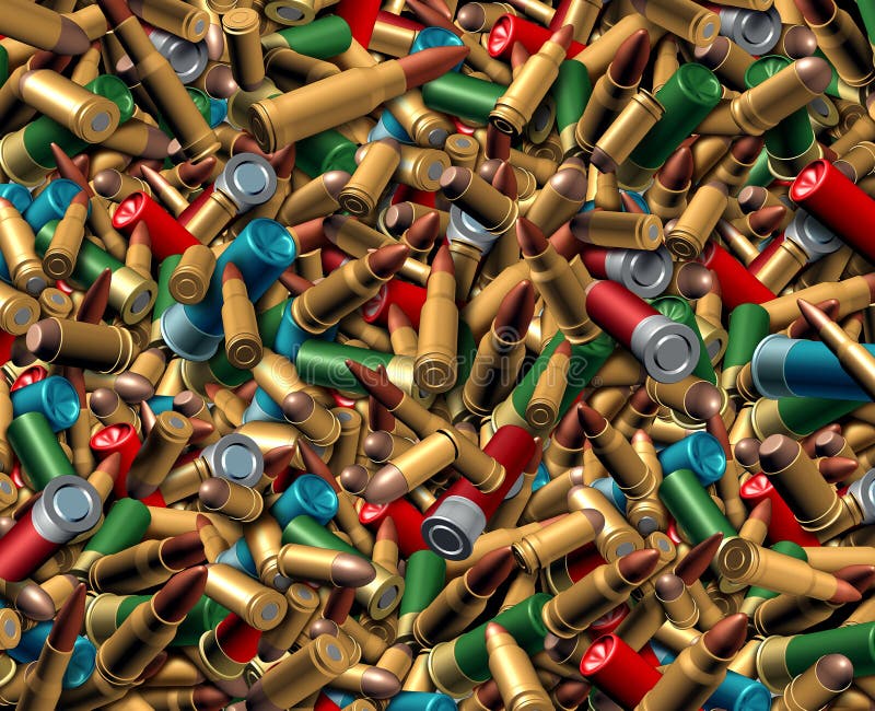 De Munitie Bullets Achtergrond Stock Illustratie - Illustration of hoop ...