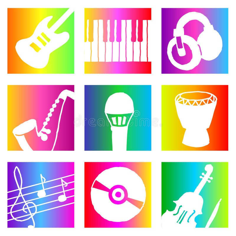 De muziek van de regenboog vector illustratie. Illustration of ...