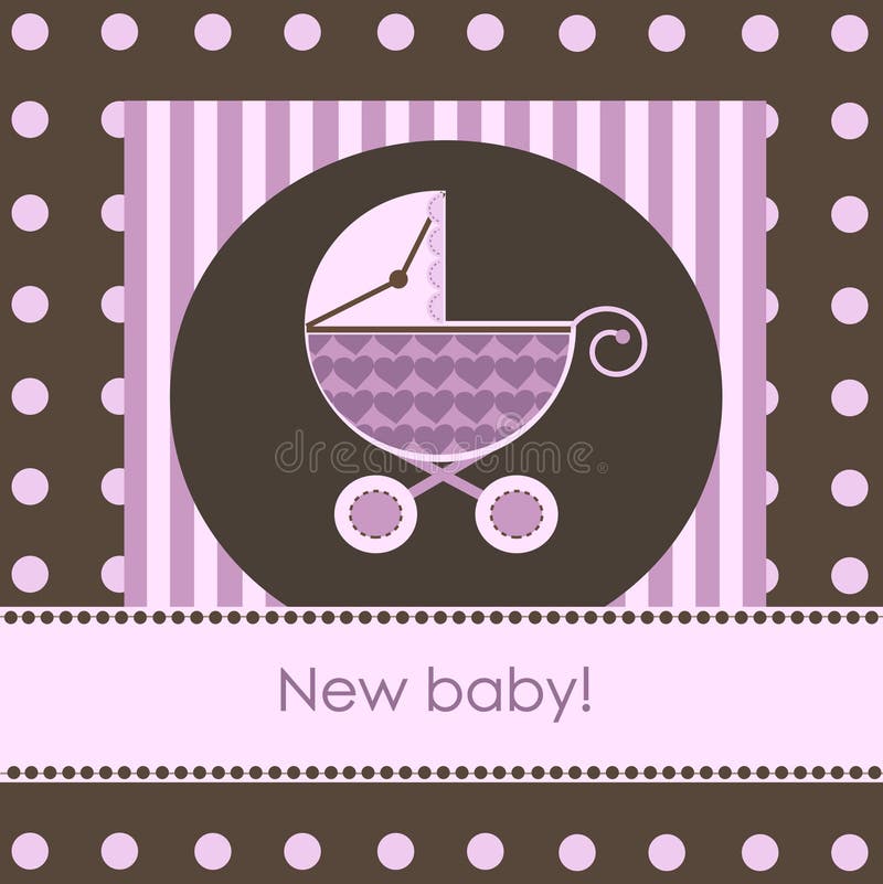 De Nieuwe Kaart Van De Babyaankomst Vector Illustratie - Illustration ...