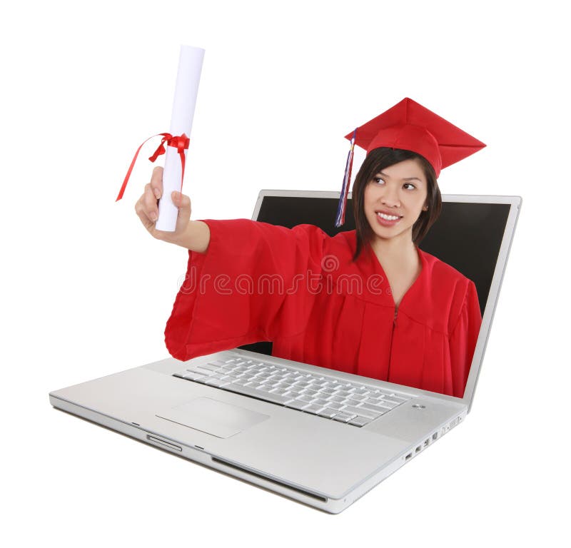 De Online Graduatie Van Het Onderwijs Stock Afbeelding - Image of ...