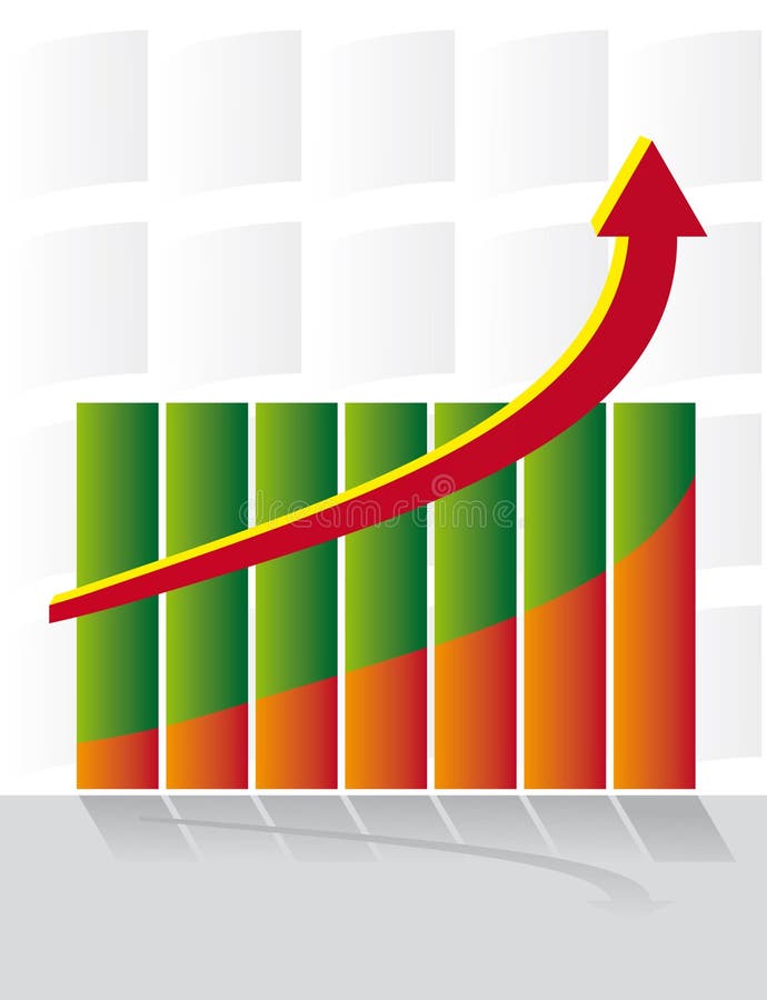 Het Het Groeien Grafiekpictogram De Groei En Op Symbool Vlak Vector ...
