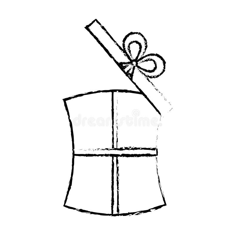 De Open Van Het Het Linthuwelijk Van De Giftdoos Huidige Schets Stock ...