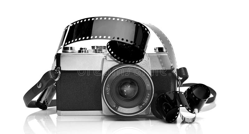 Oude 35mm filmcamera stock foto. Image of retro, film - 23550462