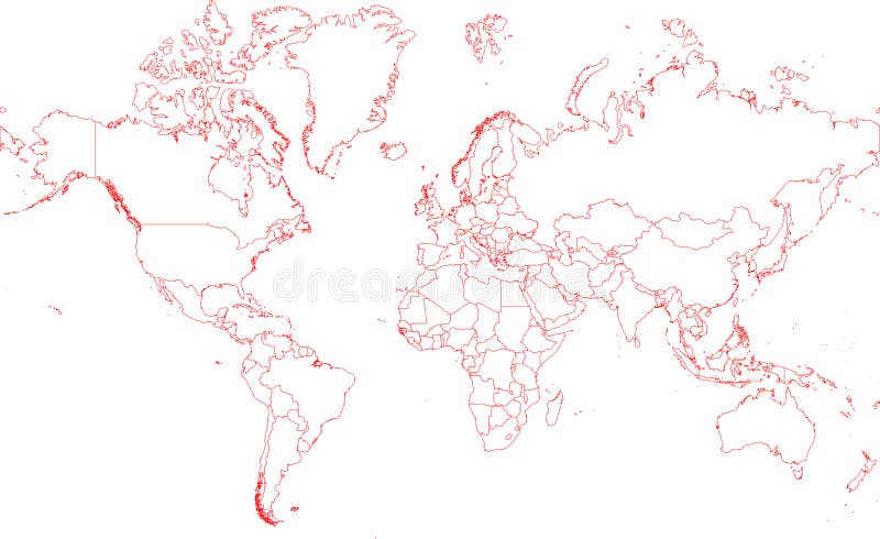 De Overzichten Van De Wereldkaart Vector Illustratie - Illustration of ...