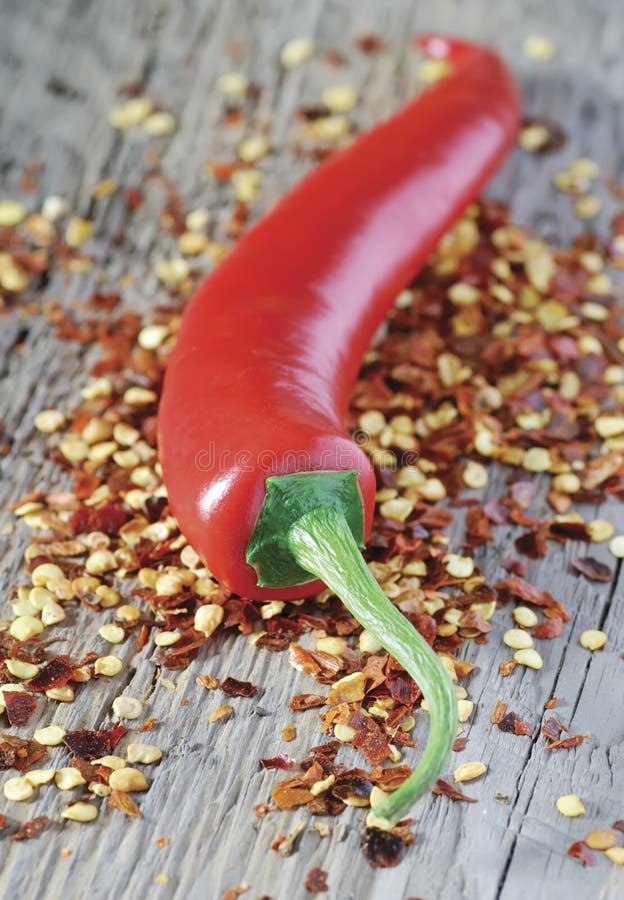 De Peper En De Zaden Van Spaanse Pepers Stock Foto - Image of hitte ...