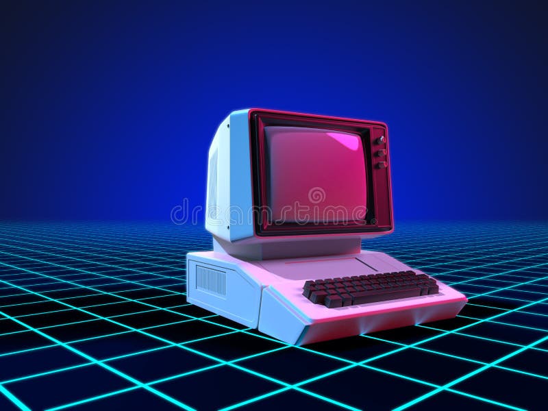 De Personal Computer Van De De Jaren '80stijl Stock Illustratie ...