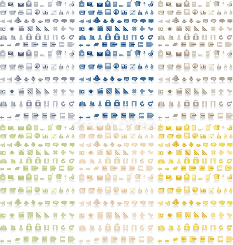 De Pictogrammen Pakken 6 Kleuren in Vector Illustratie - Illustration ...