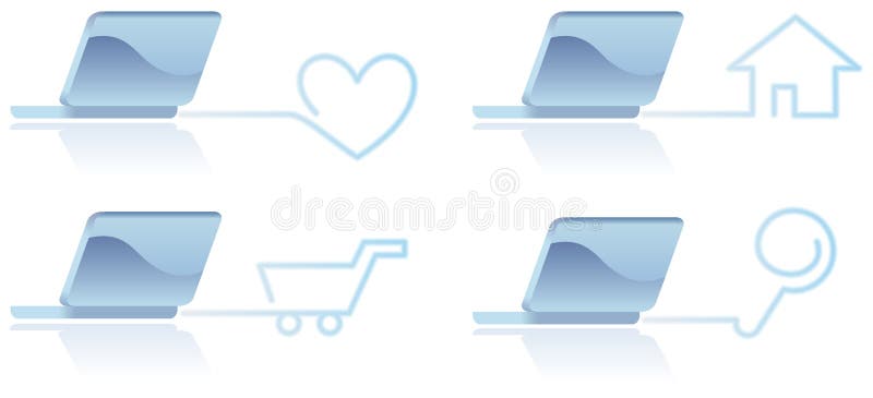 De Pictogrammen Van De Computer Vector Illustratie Vector Illustratie ...