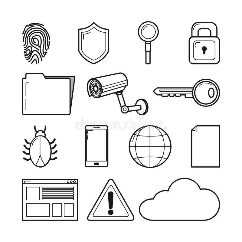 Cyber Security Server-pictogram Met Platte Stijl Vector Illustratie ...