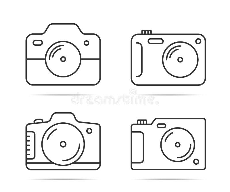 De Pictogrammen Van De Cameralijn Vector Illustratie - Illustration of ...