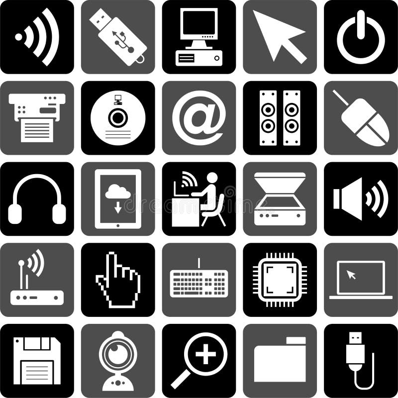 De Pictogrammen Van De Computer Vector Illustratie - Illustration of ...