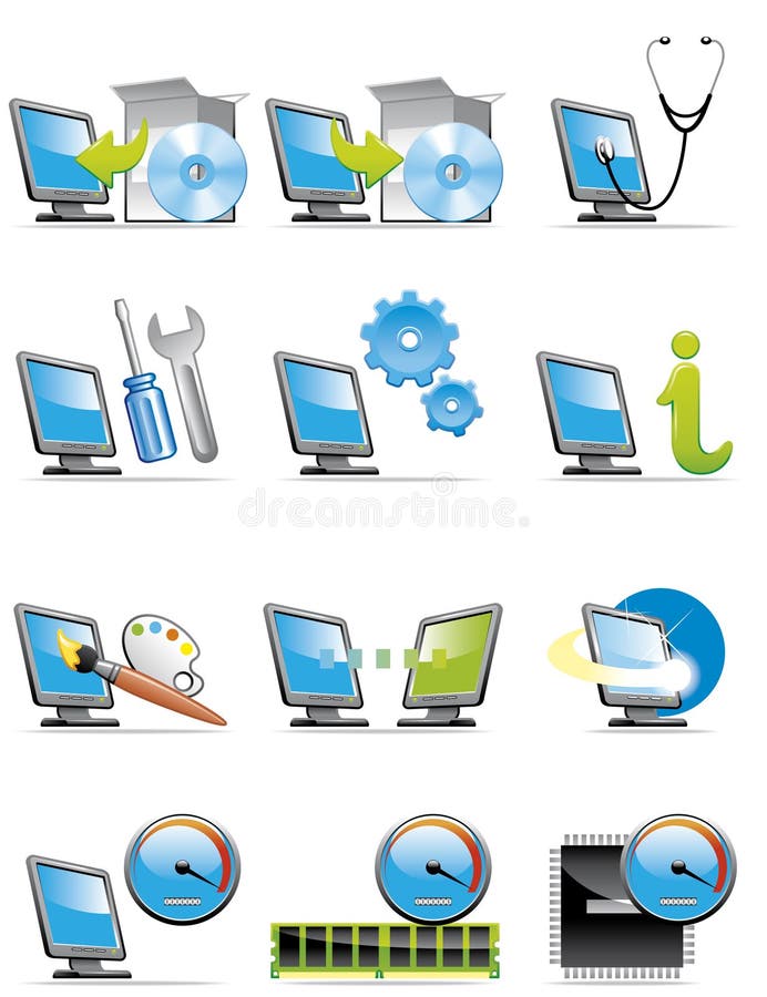 De Pictogrammen Van De Computer Vector Illustratie - Illustration of ...