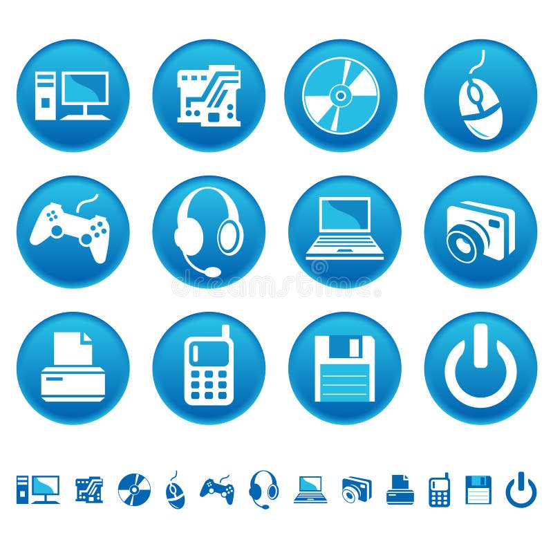 De Pictogrammen Van De Computer Vector Illustratie - Illustration of ...