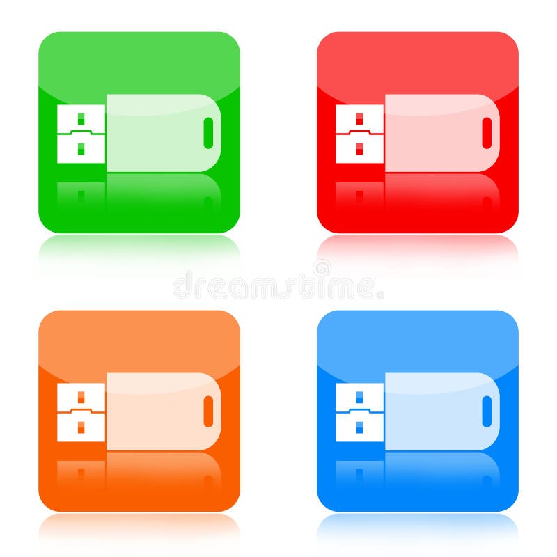 USB-flashstation Pictogrammen Stock Illustratie - Illustration of ...