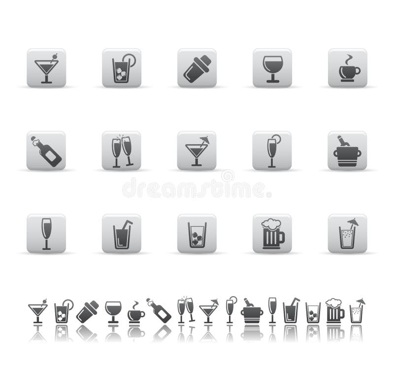 De Pictogrammen Van De Drank En Van De Staaf. Vector Illustratie ...