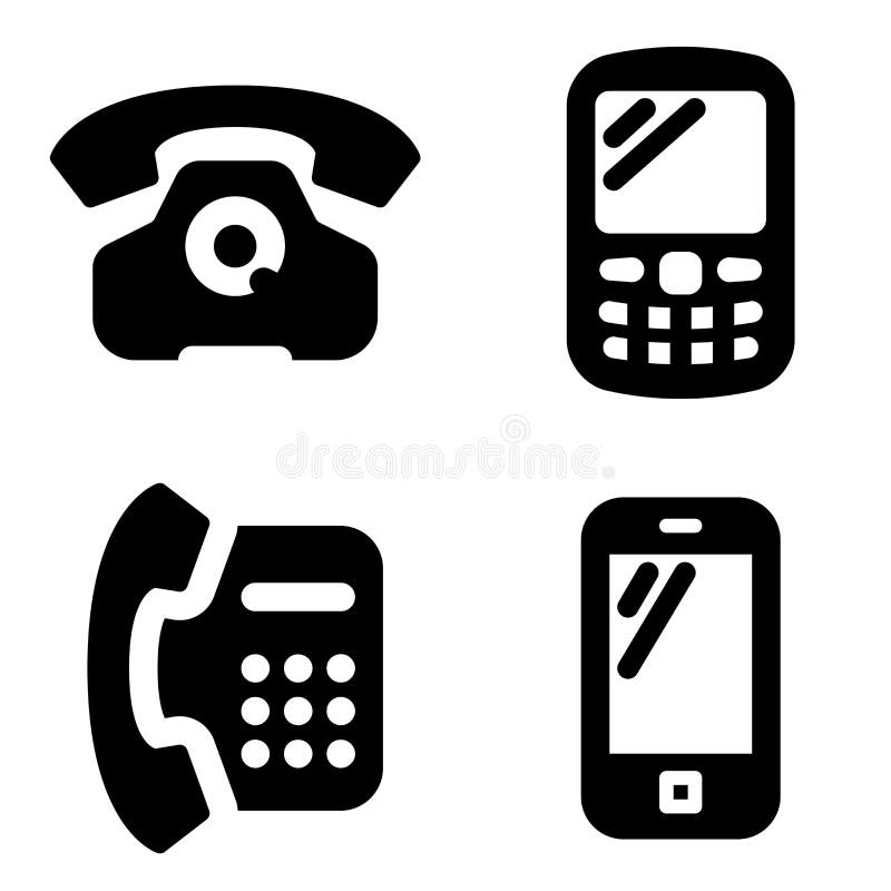 De Pictogrammen Van De Telefoon Vector Illustratie - Illustration of ...