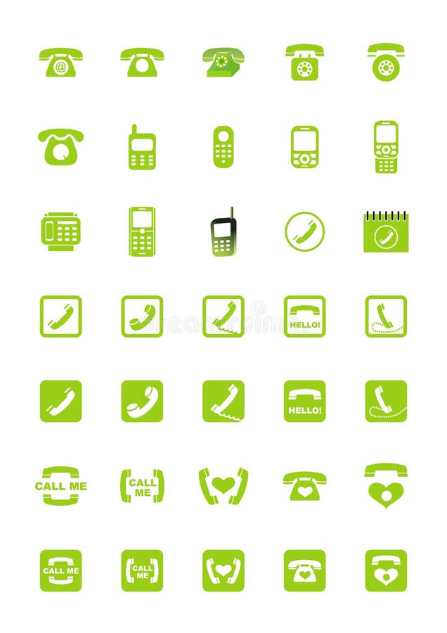 De Pictogrammen Van De Telefoon Vector Illustratie - Illustration of ...