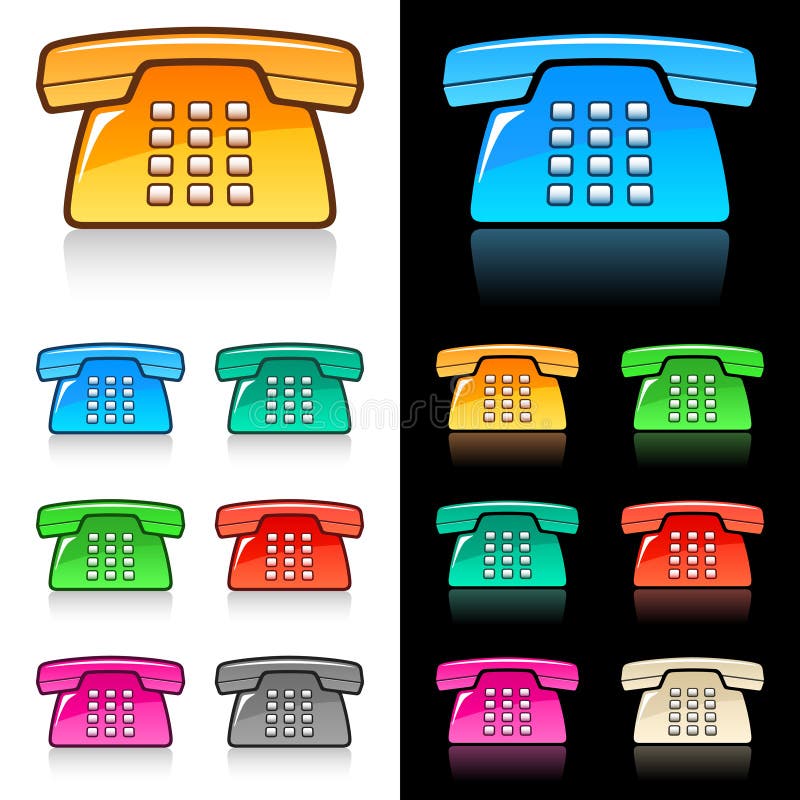 De Pictogrammen Van De Telefoon Vector Illustratie - Illustration of ...