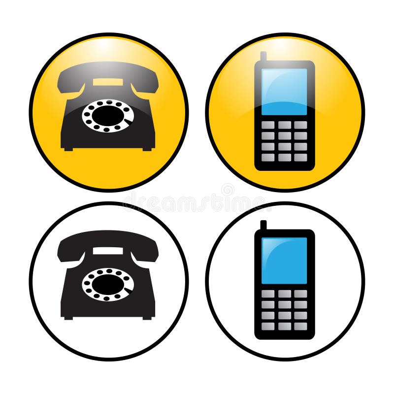 De Pictogrammen Van De Telefoon Vector Illustratie - Illustration of ...