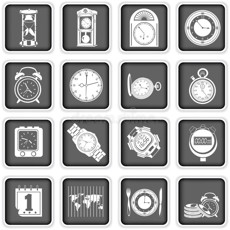 De Pictogrammen Van De Tijd Vector Illustratie - Illustration of streek ...