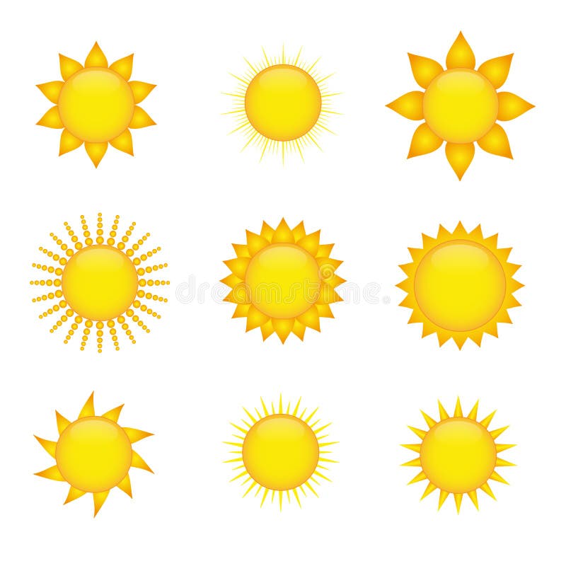 Het Gouden Pictogram Van De Zon Stock Illustratie - Illustration of ...