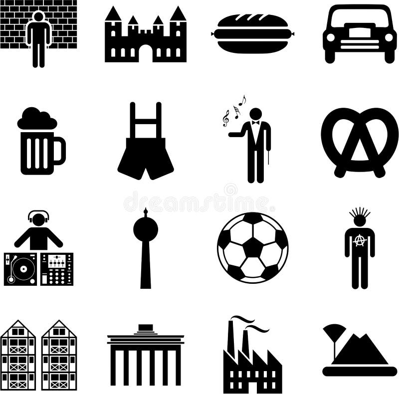 De Pictogrammen Van Duitsland Vector Illustratie - Illustration of ...