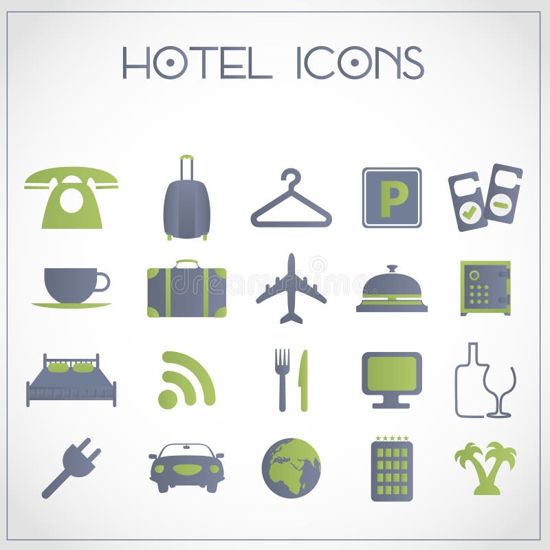 De Pictogrammen Van Het Hotel Vector Illustratie - Illustration of ...