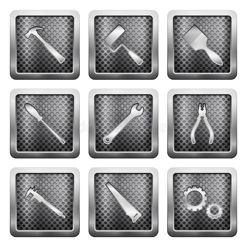 De Pictogrammen Van Het Metaalnet Vector Illustratie - Illustration of ...