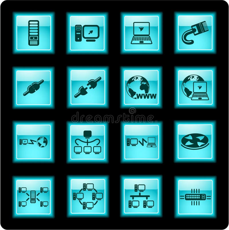De Pictogrammen Van Het Netwerk Vector Illustratie - Illustration of ...