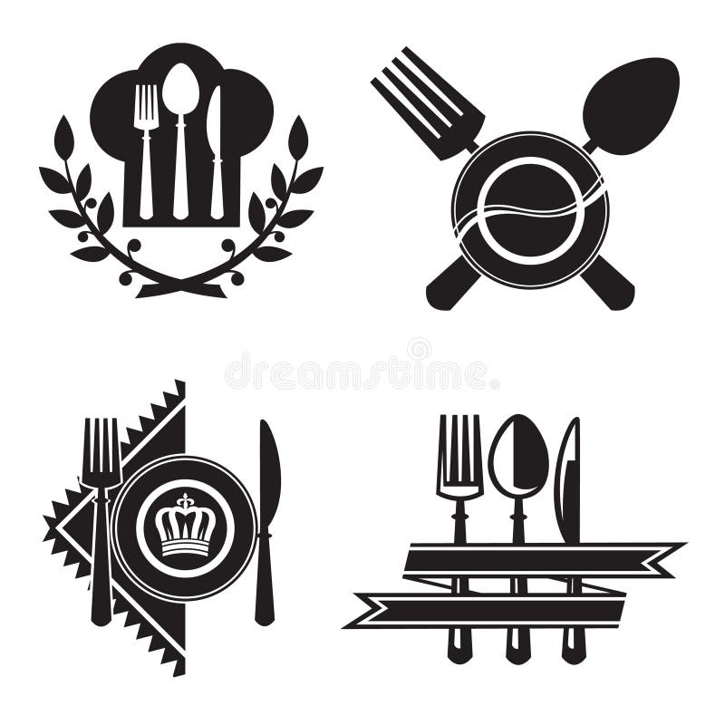 De Pictogrammen Van Het Restaurant Vector Illustratie - Illustration of ...